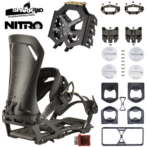 SET: splitboard bindings NITRO Vertical x SPARK R&D Tesla T1 VIBRAM ...